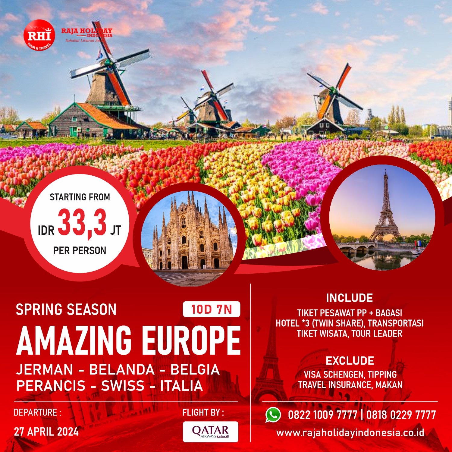 Paket Tour Murah Eropa Barat & Timur 2024 - Raja Holiday