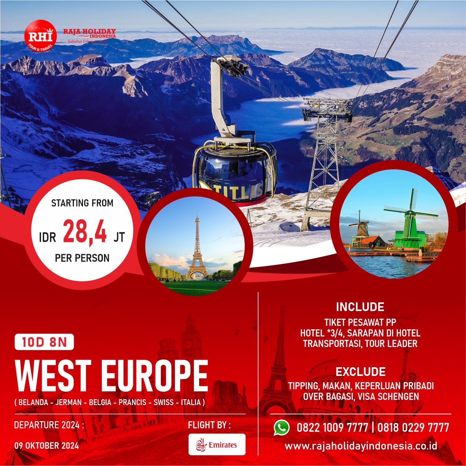 Paket Tour Murah Eropa Barat & Timur 2024 - Raja Holiday