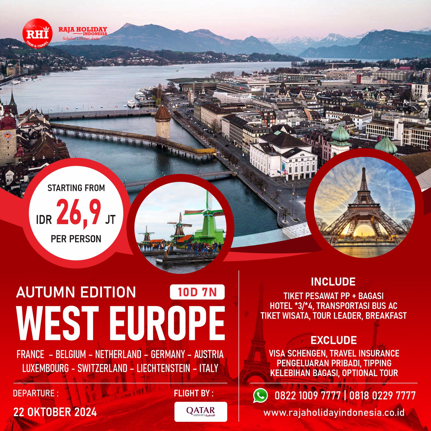 Paket Tour Murah Eropa Barat & Timur 2024 - Raja Holiday