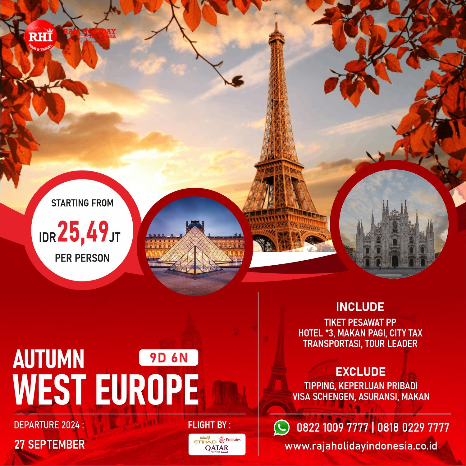 Paket Tour Murah Eropa Barat & Timur 2024 - Raja Holiday